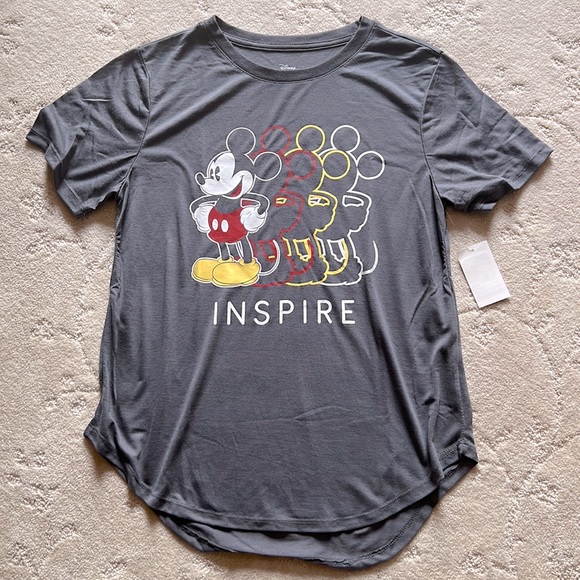 Disney | Tops | Nwt Charcoal Gray Mickey Mouse Inspire Tshirt | Poshmark
